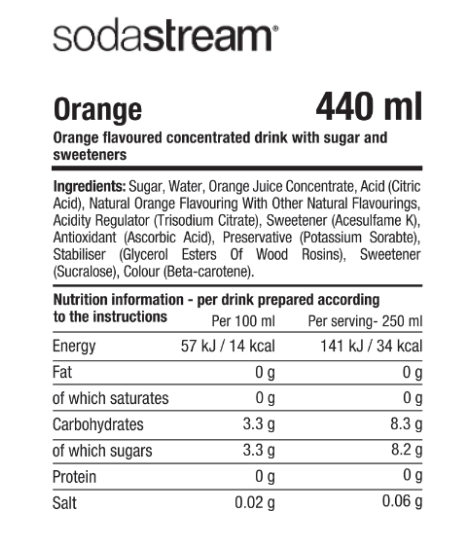 Sodastream Classic Orange Syrup 440ml – SodaStream UK